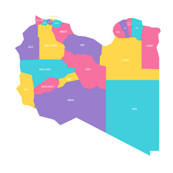 Libya political map of administrative divisions Vector Image