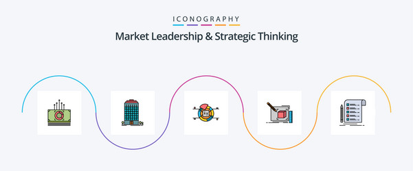 Market leadership and strategic thinking flat 5 Vector Image