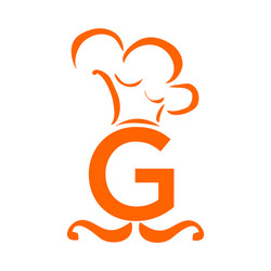 Red icon with chef hat Royalty Free Vector Image