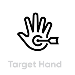 Off target icon editable line Royalty Free Vector Image