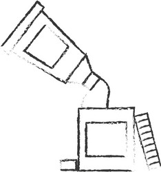 Artistic color tube pouring on container Vector Image