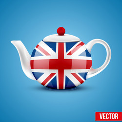 English ceramic teapot with flag of great britain Vector Image