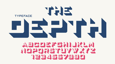 Depth decorative font design alphabet Royalty Free Vector