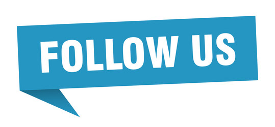 Follow us blue paper sign on white background Vector Image