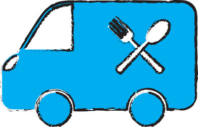 Food delivery vehicle Royalty Free Vector Image