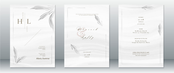 Minimalist wedding invitation card template Vector Image