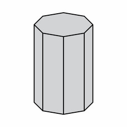 Octagonal prism geometric shape Royalty Free Vector Image