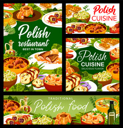 Polish food restaurant meals and dishes menu Vector Image