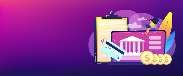 Bank account concept banner header Royalty Free Vector Image