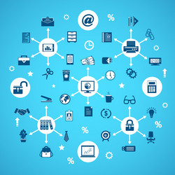 Business office networking and communication Vector Image