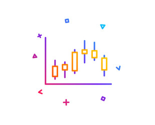 Candlestick chart icon financial graph Royalty Free Vector