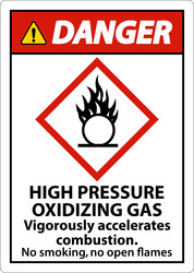 Danger high pressure oxidizing gas ghs sign Vector Image