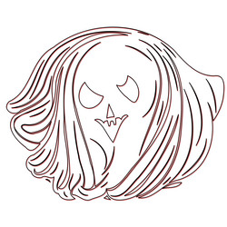 Ghost halloween scary outline sketch red Vector Image