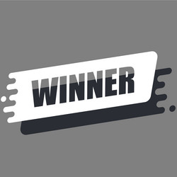 Winner banner modern curved tag Royalty Free Vector Image