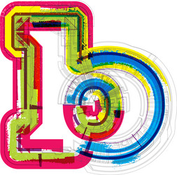 Art sketched fonts uppercase symbols letter b Vector Image