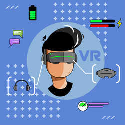 Vr boy Royalty Free Vector Image - VectorStock