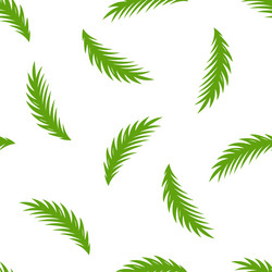 Cartoon seamless pattern with green palm branches Vector Image