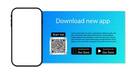 Page banner advertising for downloading an app Vector Image