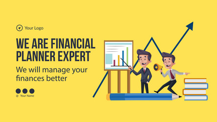 Financial planner expert banner design template Vector Image