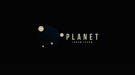 Flat planet logo template Royalty Free Vector Image