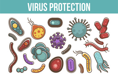 Germ bacteria and virus background frame template Vector Image
