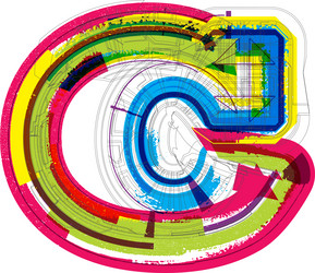 Art sketched fonts lowercase symbols letter c Vector Image