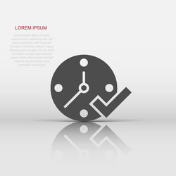 Clock check mark icon in flat style timer Vector Image