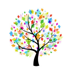 Colorful paint splat tree design Royalty Free Vector Image