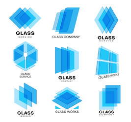 Glass service company icon of window production Vector Image