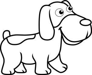 Dog cartoon line drawing coloring page Royalty Free Vector