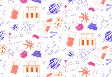 Science seamless pattern in flat design style Vector Image