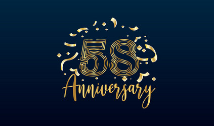 Anniversary celebration background with 58th Vector Image