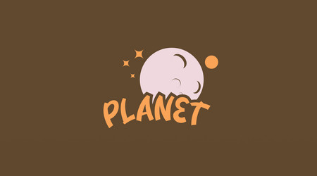 Flat planet logo template Royalty Free Vector Image