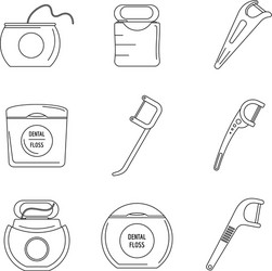 Dental floss icon outline style Royalty Free Vector Image