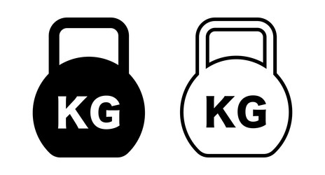 1kg weight icon set or kettlebell silhouette Vector Image