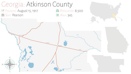 Map appling county in georgia Royalty Free Vector Image