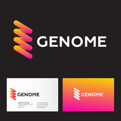 Genomix research center logo da business card Vector Image