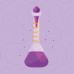 Isolated colored magical flask potion with cold Vector Image