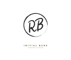 R b rb initial letter handwriting and signature Vector Image
