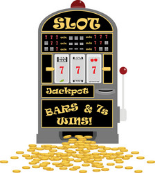 Wooden lucky empty slot machine casino Royalty Free Vector
