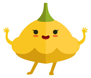 Funny face squash character cartoon smiling Vector Image