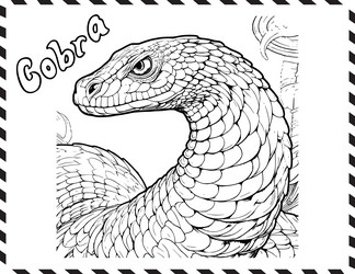 Cobra coloring page for kids Royalty Free Vector Image