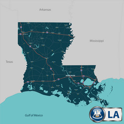 Road map of the us state arkansas Royalty Free Vector Image