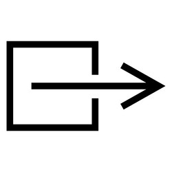 Output exit non-electrical symbol sign isolate Vector Image