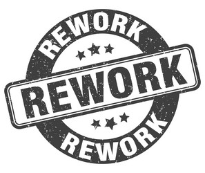 Rework stamp label round grunge sign Royalty Free Vector