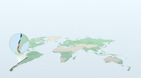 World map in perspective showing the location Vector Image