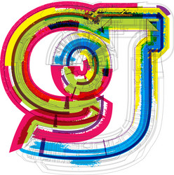 Art sketched fonts uppercase symbols letter g Vector Image