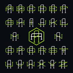 Two intersection letters oc logo monogram co Vector Image