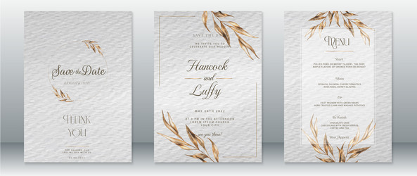 Golden wedding invitation card template Royalty Free Vector