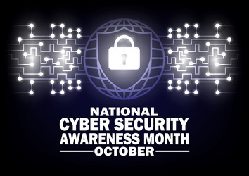 National cyber security awareness month observed Vector Image
